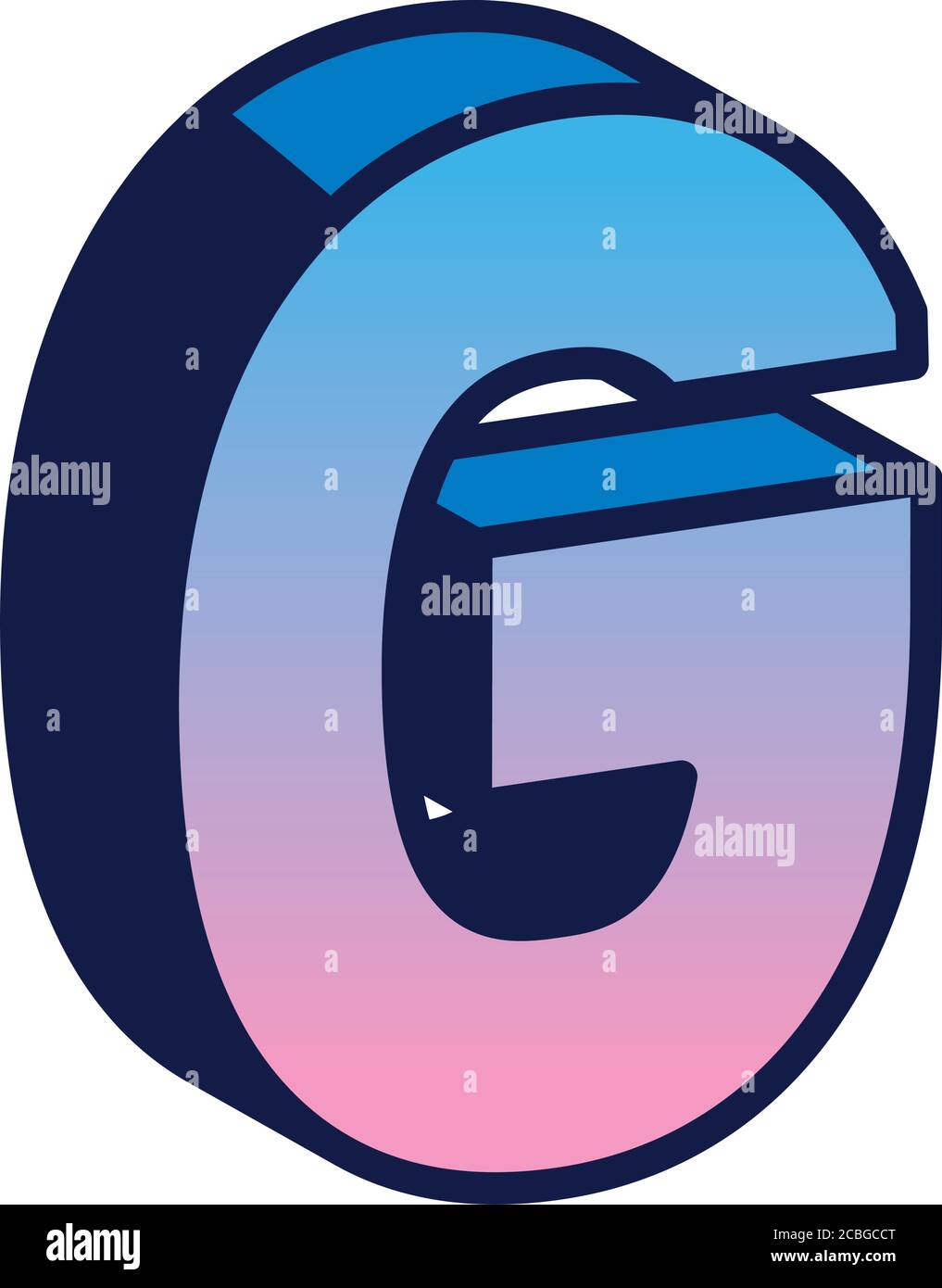 3d g letter design, lettering typography retro and comic theme Vector ...