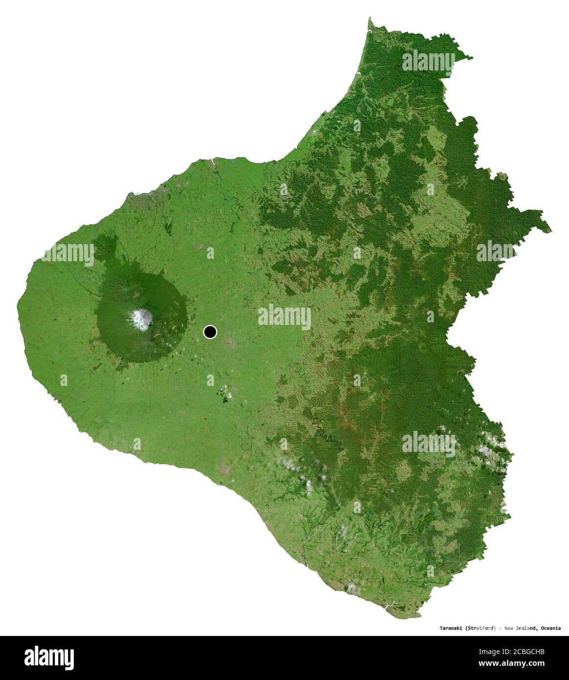 Shape of Taranaki, regional council of New Zealand, with its capital ...