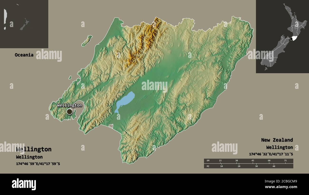 Shape of Wellington, regional council of New Zealand, and its capital ...