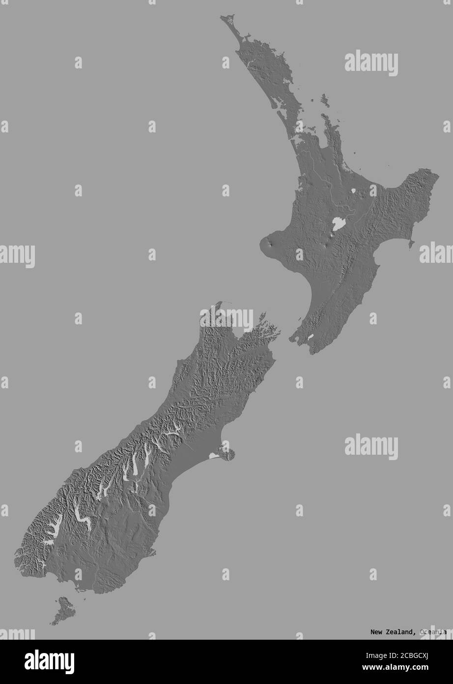 Shape of New Zealand with its capital isolated on a solid color ...