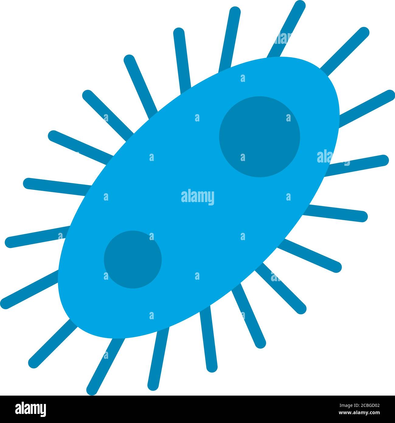 rabies bacteria icon over white background, flat style, vector ...