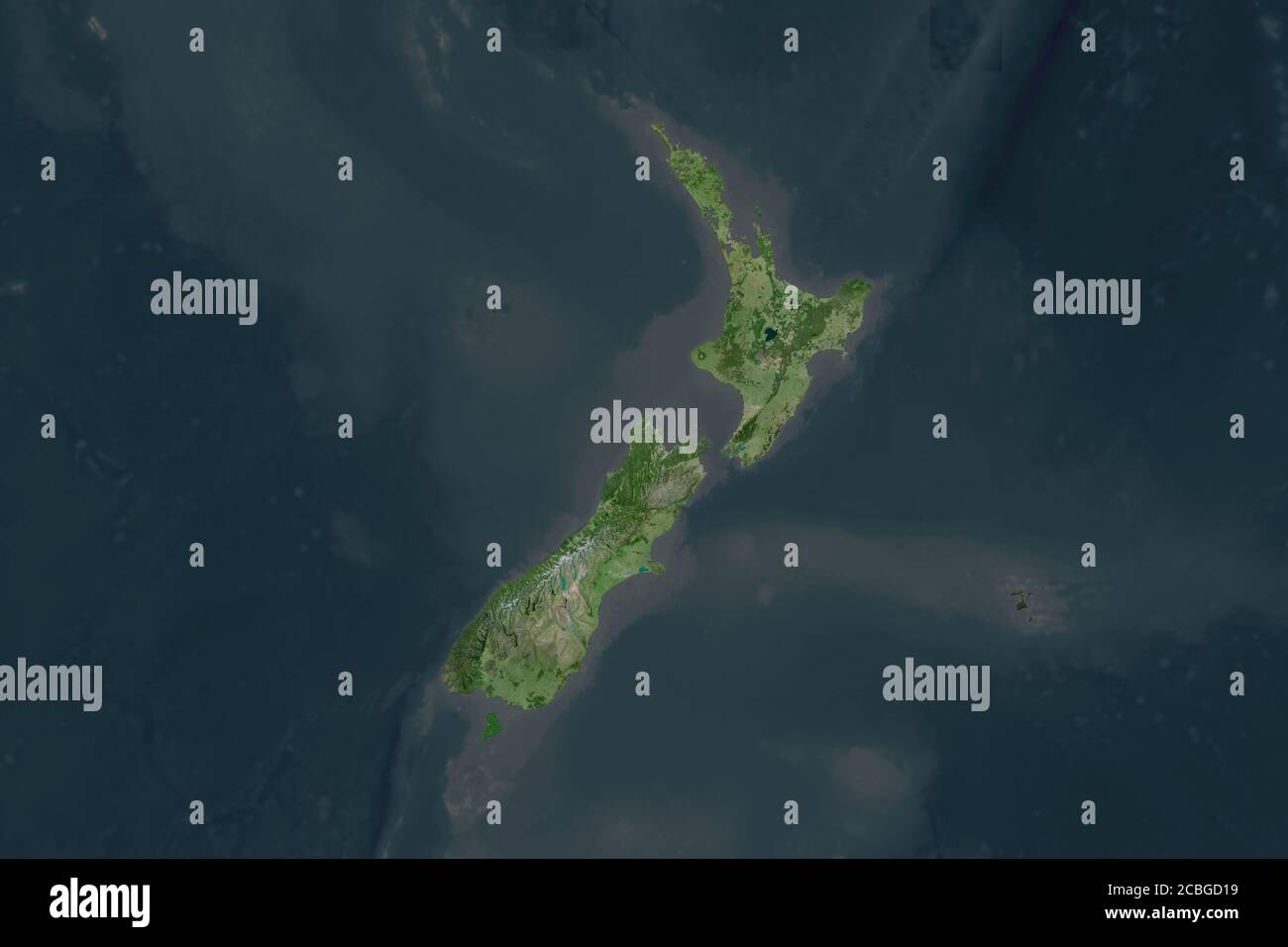 Shape of New Zealand separated by the desaturation of neighboring areas ...