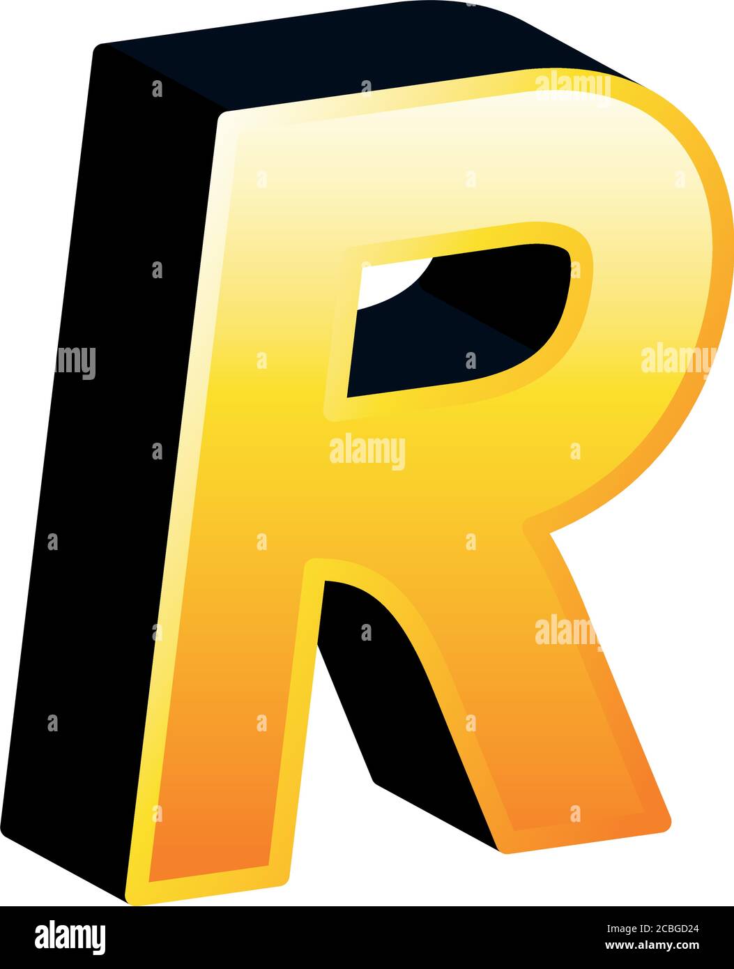 3d r letter design, lettering typography retro and comic theme Vector ...