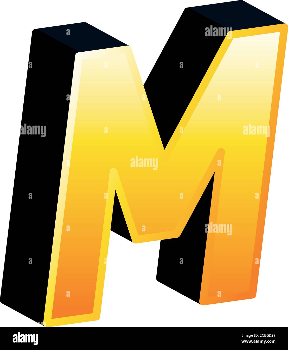 3d m letter design, lettering typography retro and comic theme Vector ...