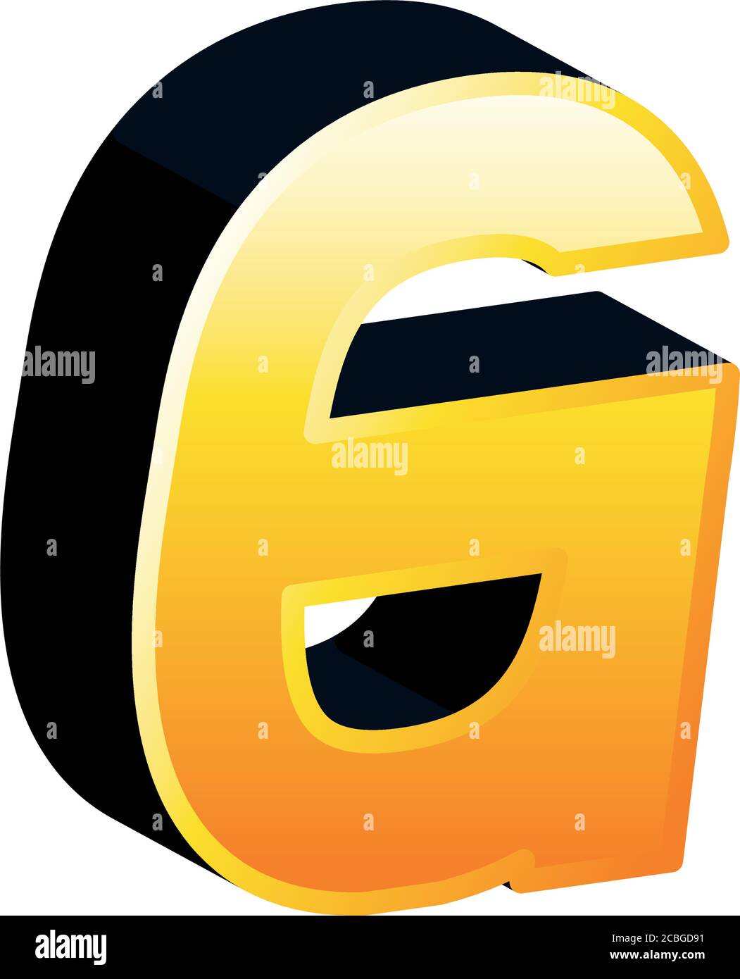 3d g letter design, lettering typography retro and comic theme Vector ...