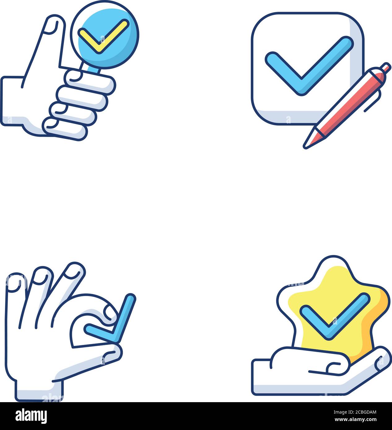 Review checkmark RGB color icons set Stock Vector Image & Art - Alamy