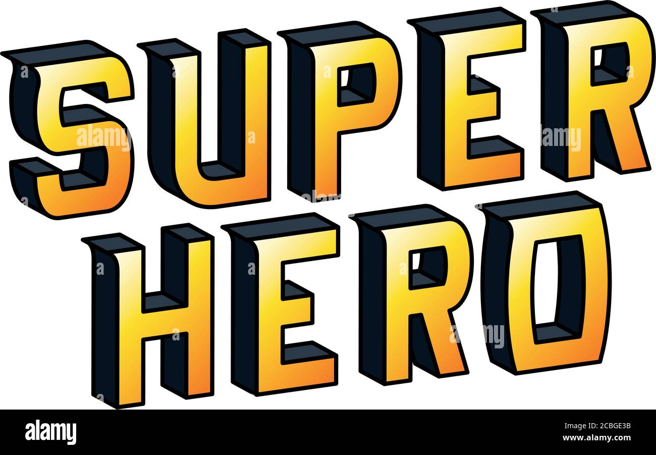 super hero lettering design, typography retro and comic theme Vector ...