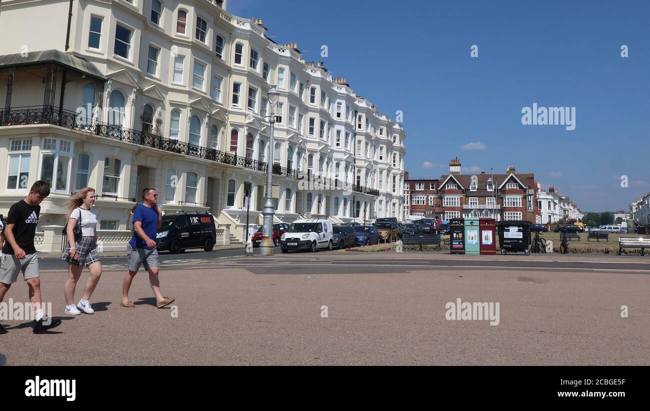 Brighton, UK - 11 August 2020: Medina terrace. Terraced seafront ...