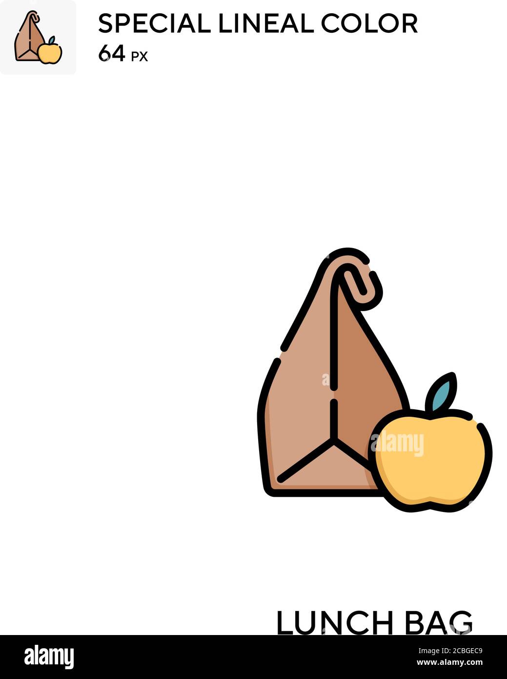 Simple brown paper bag lunch Stock Vector Images - Alamy