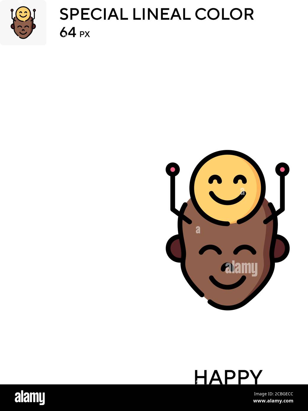 Happy Simple vector icon. Happy icons for your business project Stock ...