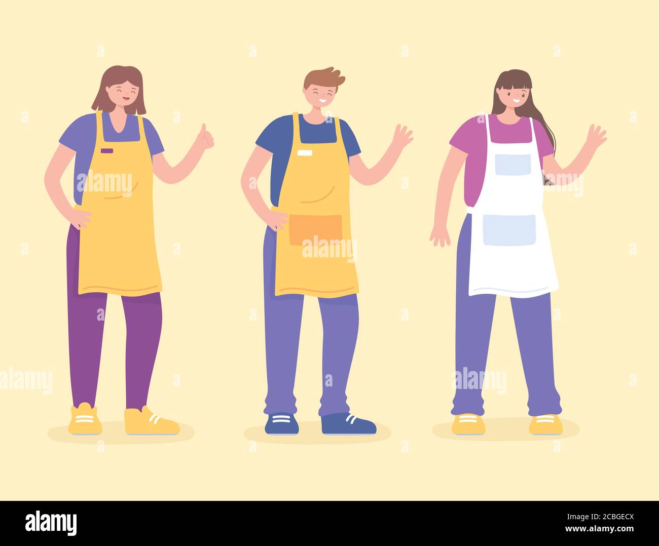 staff people in group character, customer service in store vector ...
