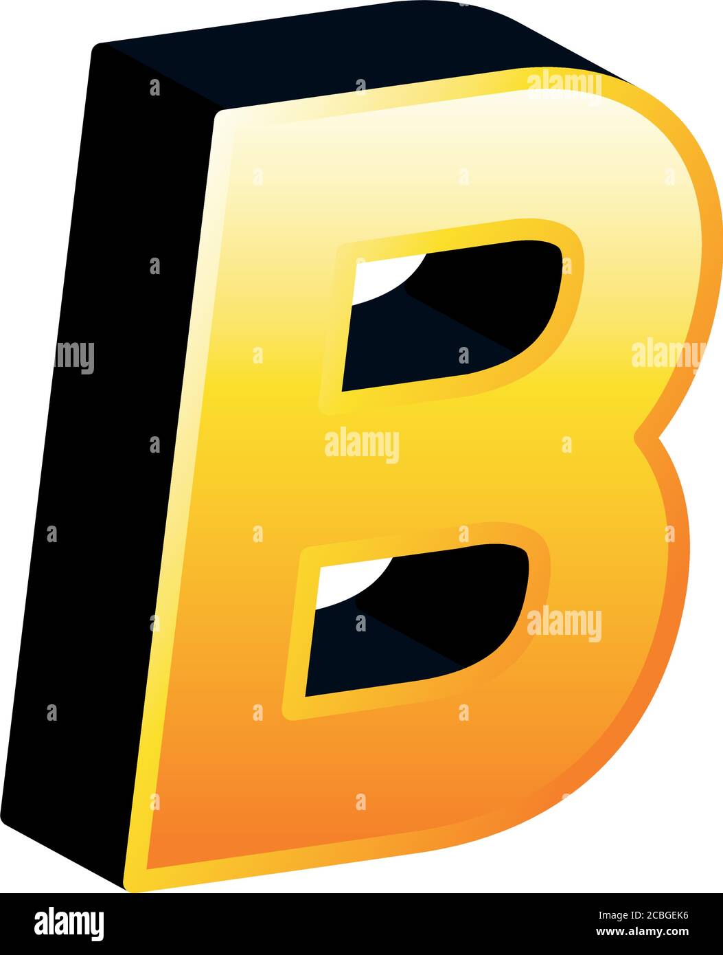3d b letter design, lettering typography retro and comic theme Vector ...