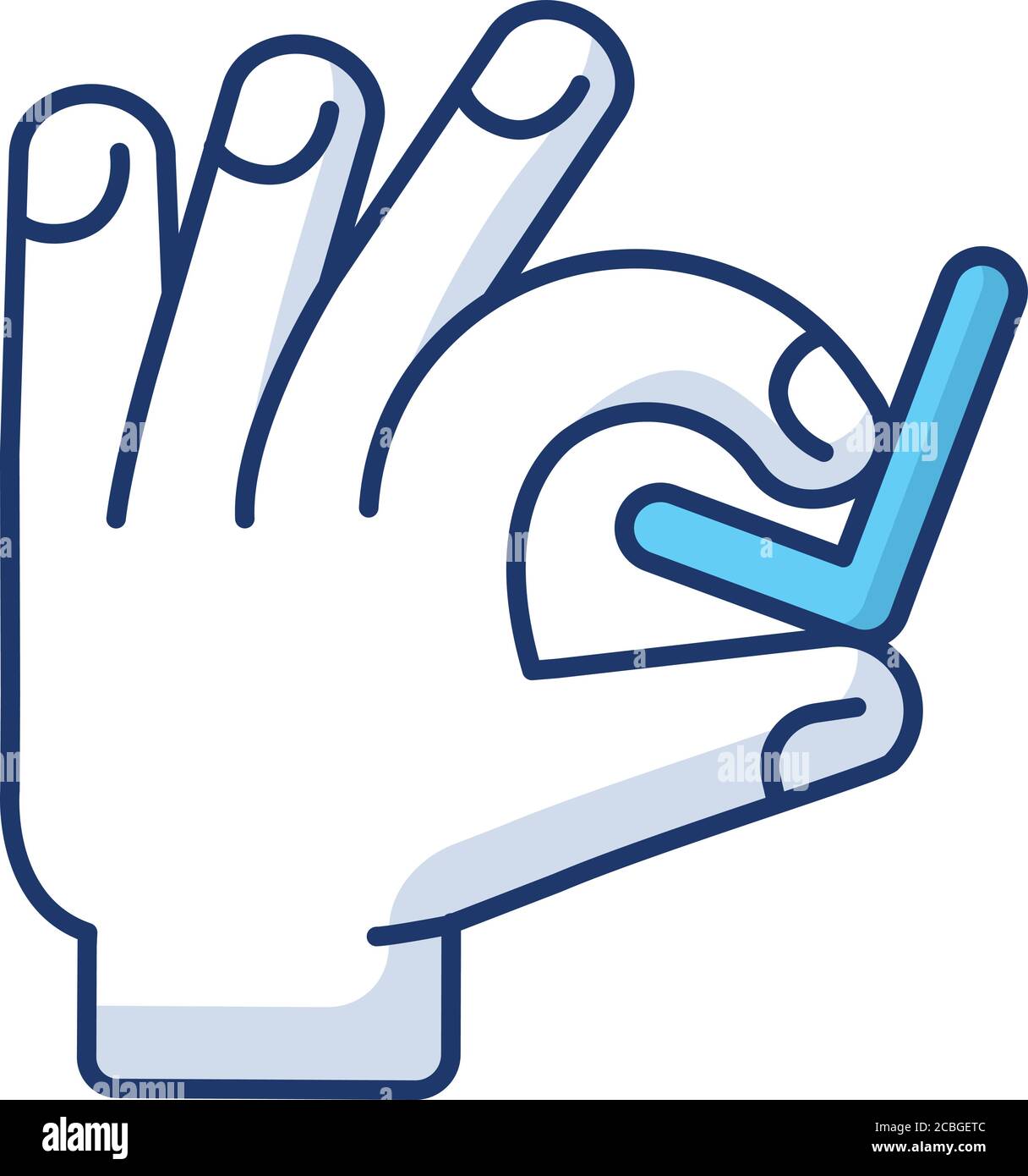 Hand with checkmark RGB color icon Stock Vector Image & Art - Alamy