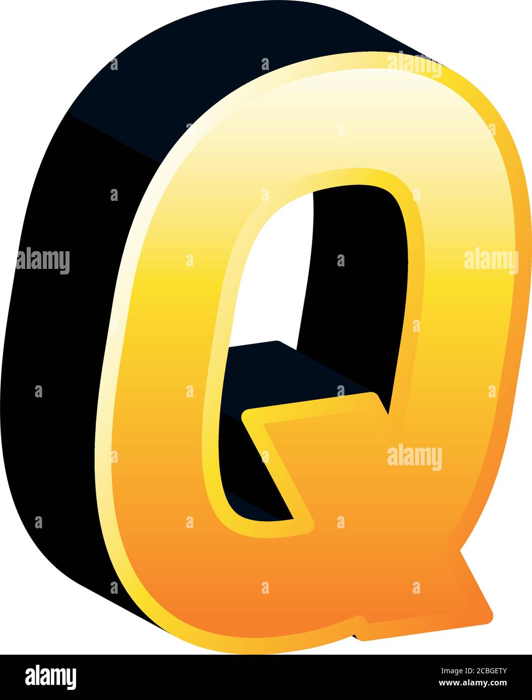 3d q letter design, lettering typography retro and comic theme Vector ...