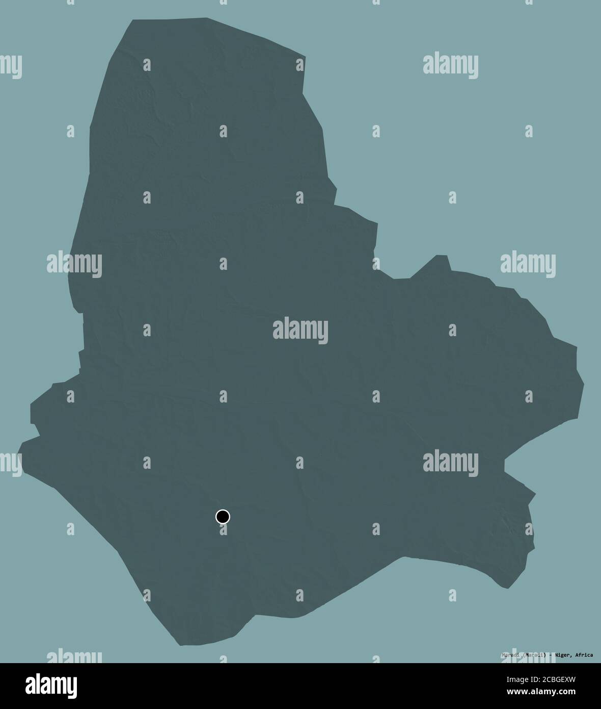 Shape of Maradi, department of Niger, with its capital isolated on a ...