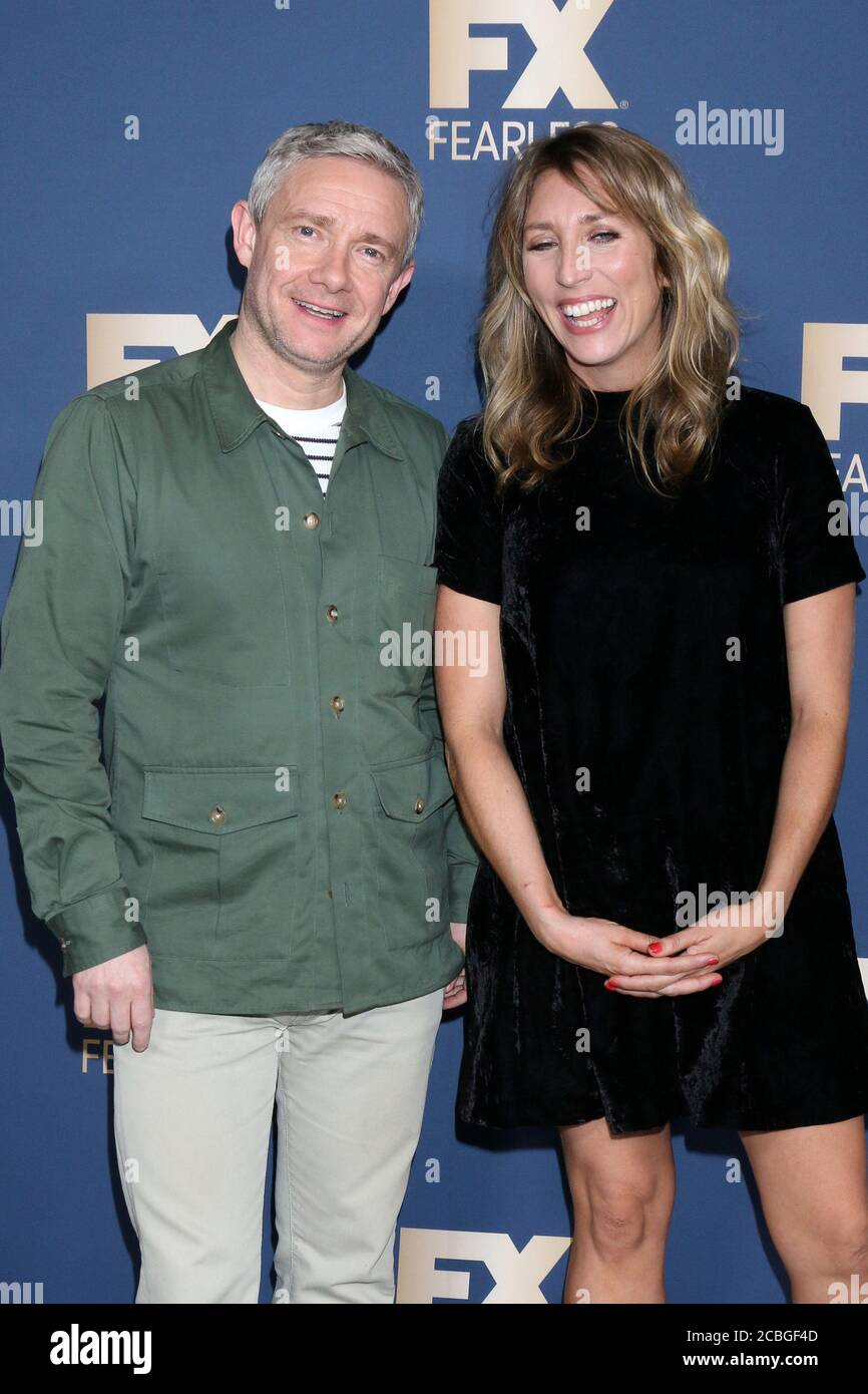 LOS ANGELES - JAN 9: Martin Freeman and Daisy Haggard at the FX Winter ...