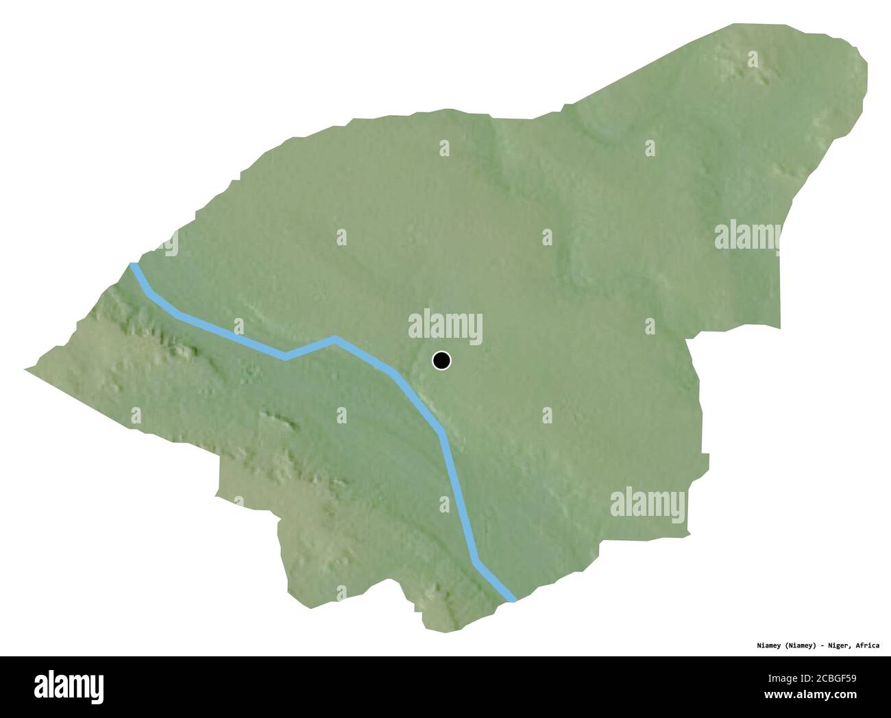 Shape of Niamey, capital district of Niger, with its capital isolated ...