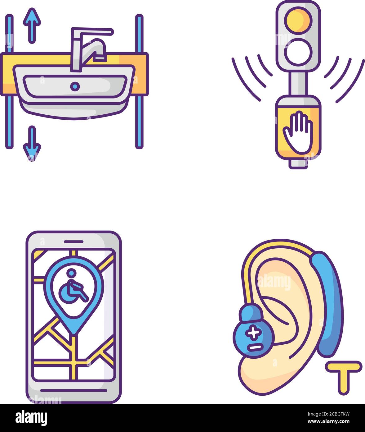 Accessibility devices RGB color icons set Stock Vector Image & Art - Alamy
