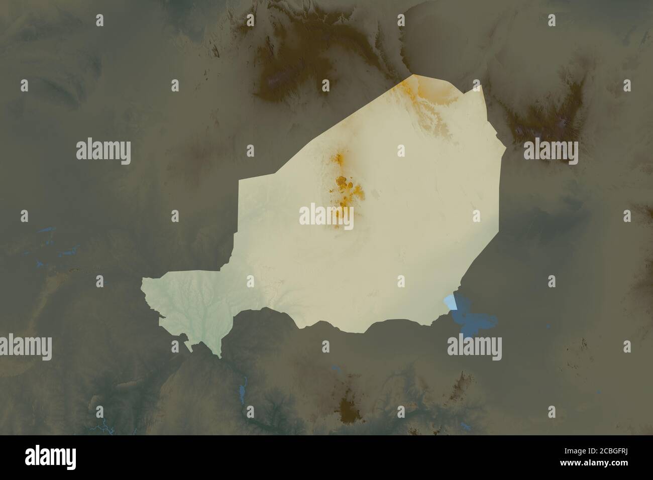 Shape of Niger separated by the desaturation of neighboring areas ...