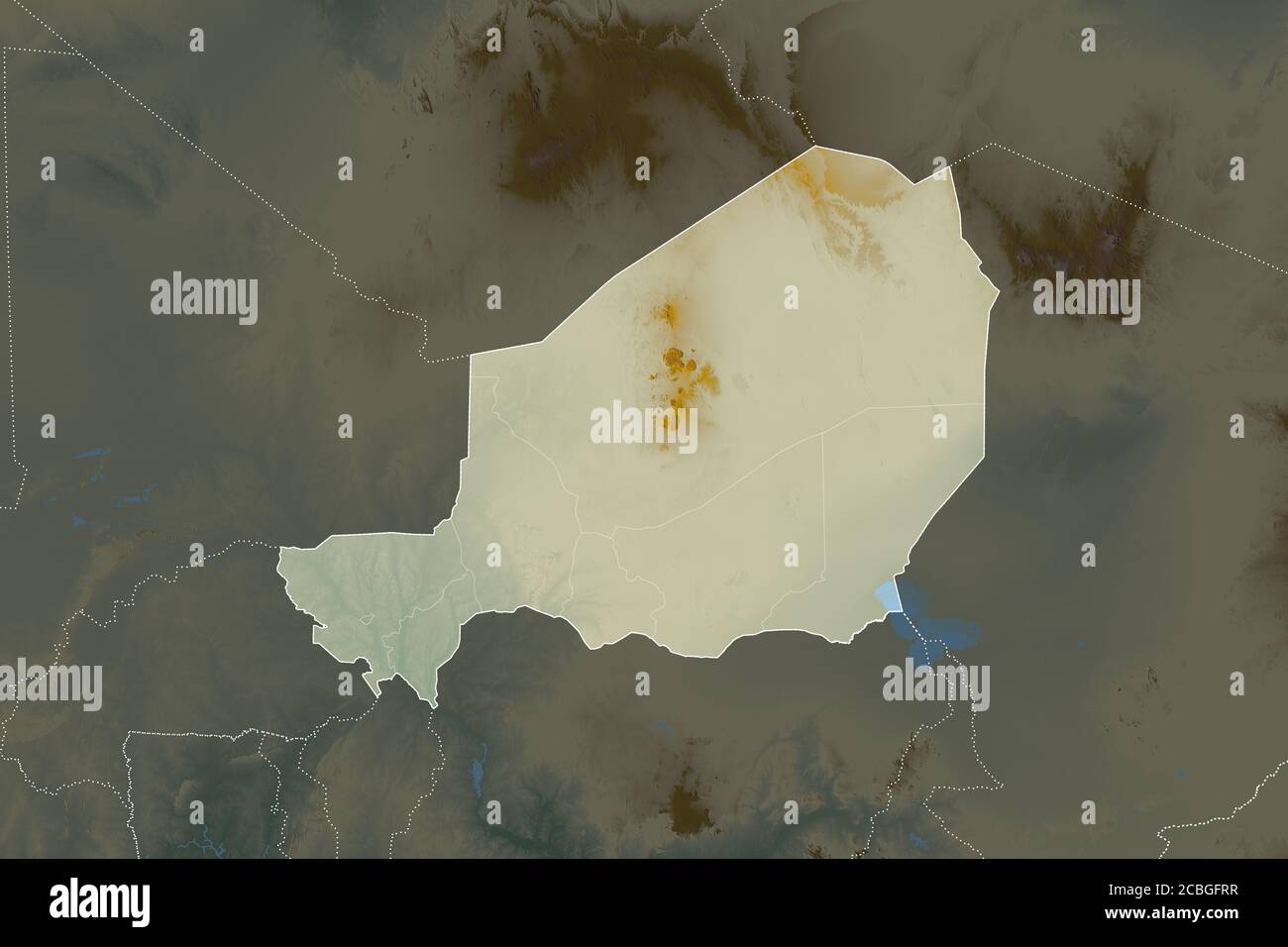Shape of Niger separated by the desaturation of neighboring areas ...