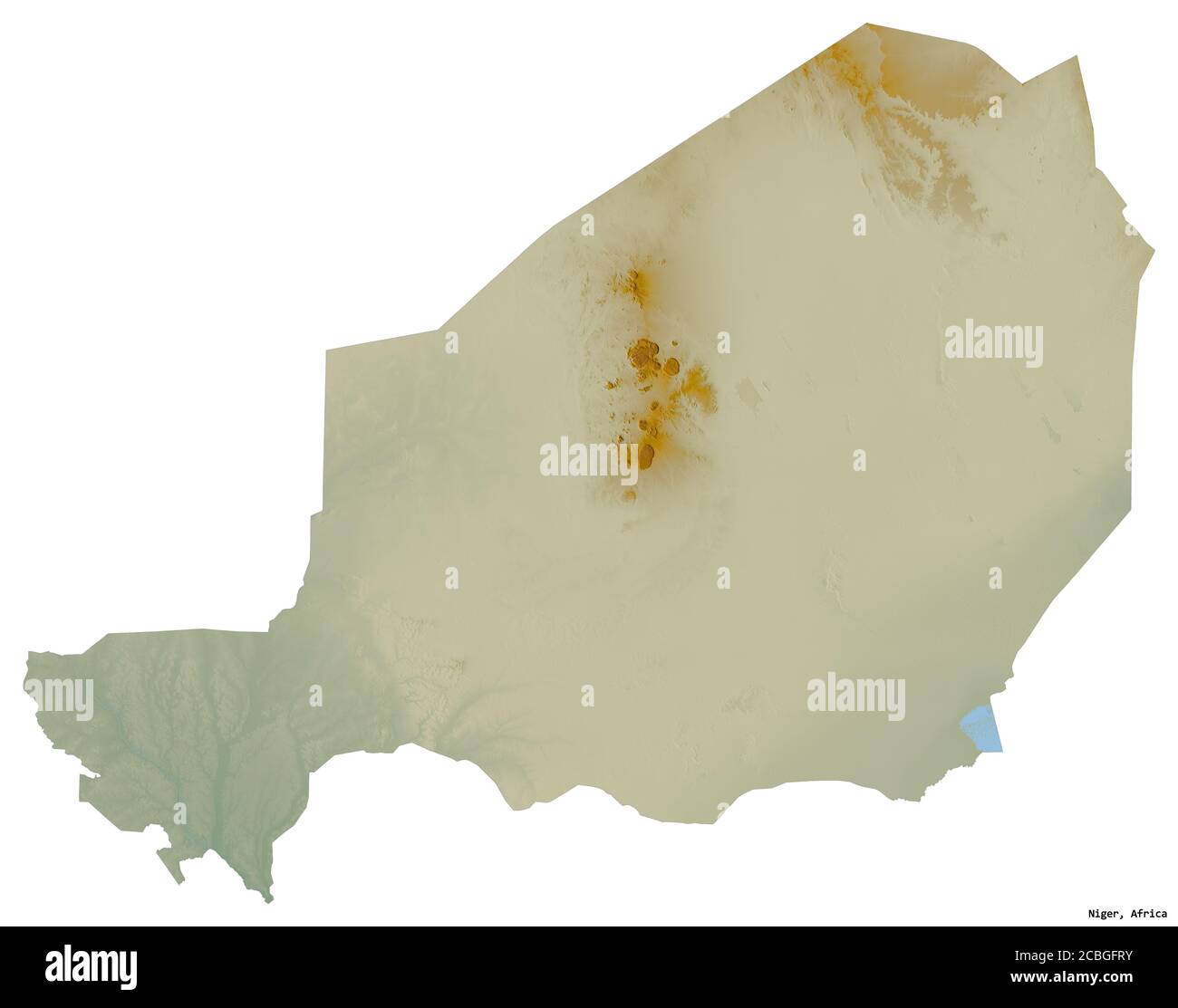 Shape of Niger with its capital isolated on white background ...