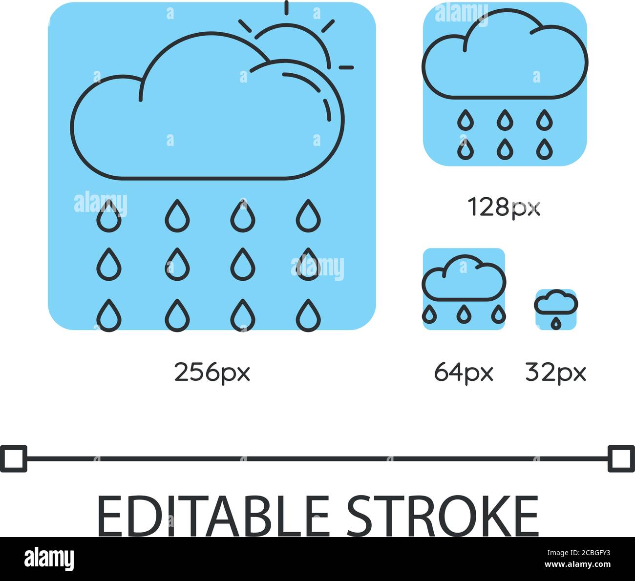 Drizzle weather icon outline Cut Out Stock Images & Pictures - Alamy