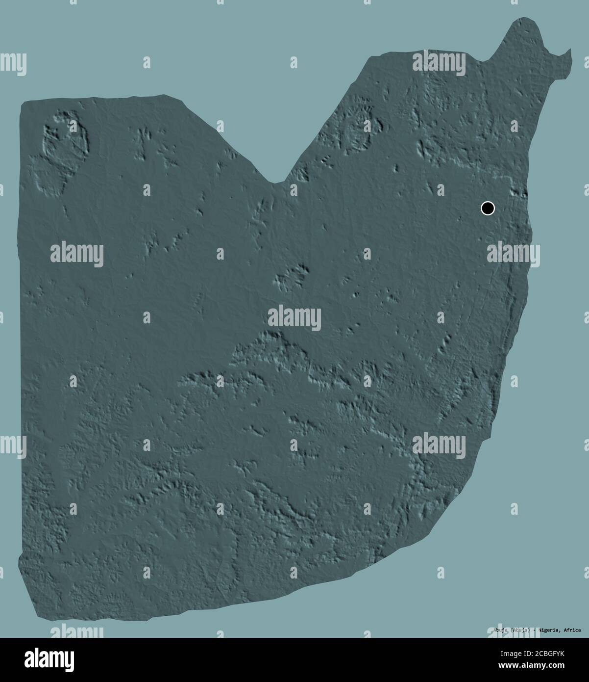 Shape of Abuja, federal capital territory of Nigeria, with its capital ...