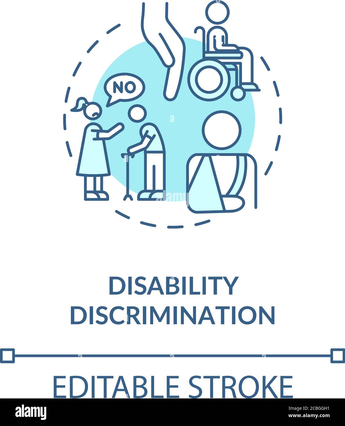 Disability discrimination concept icon Stock Vector Image & Art - Alamy