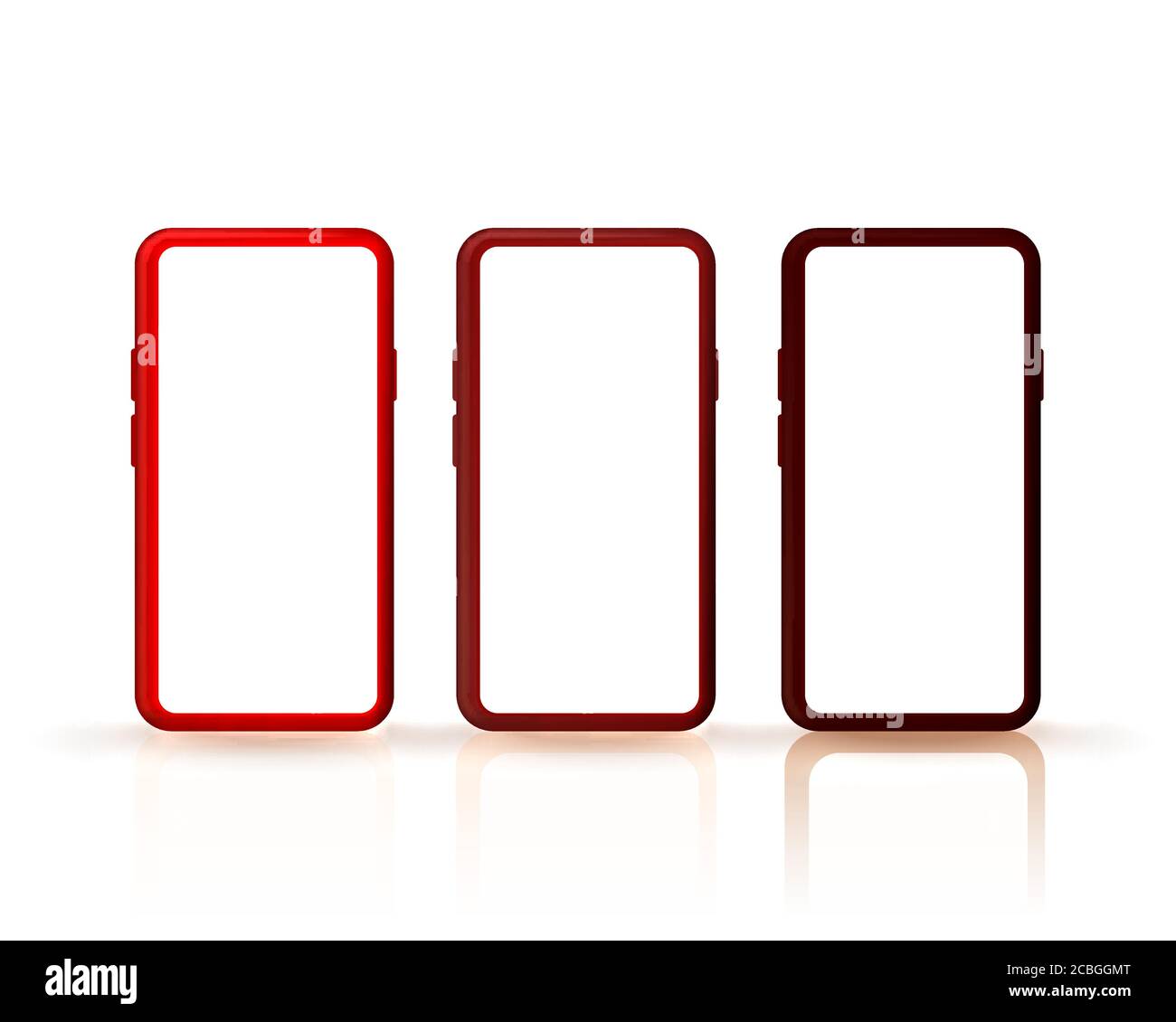 Smartphone color set collection, mobile display screen, white ...