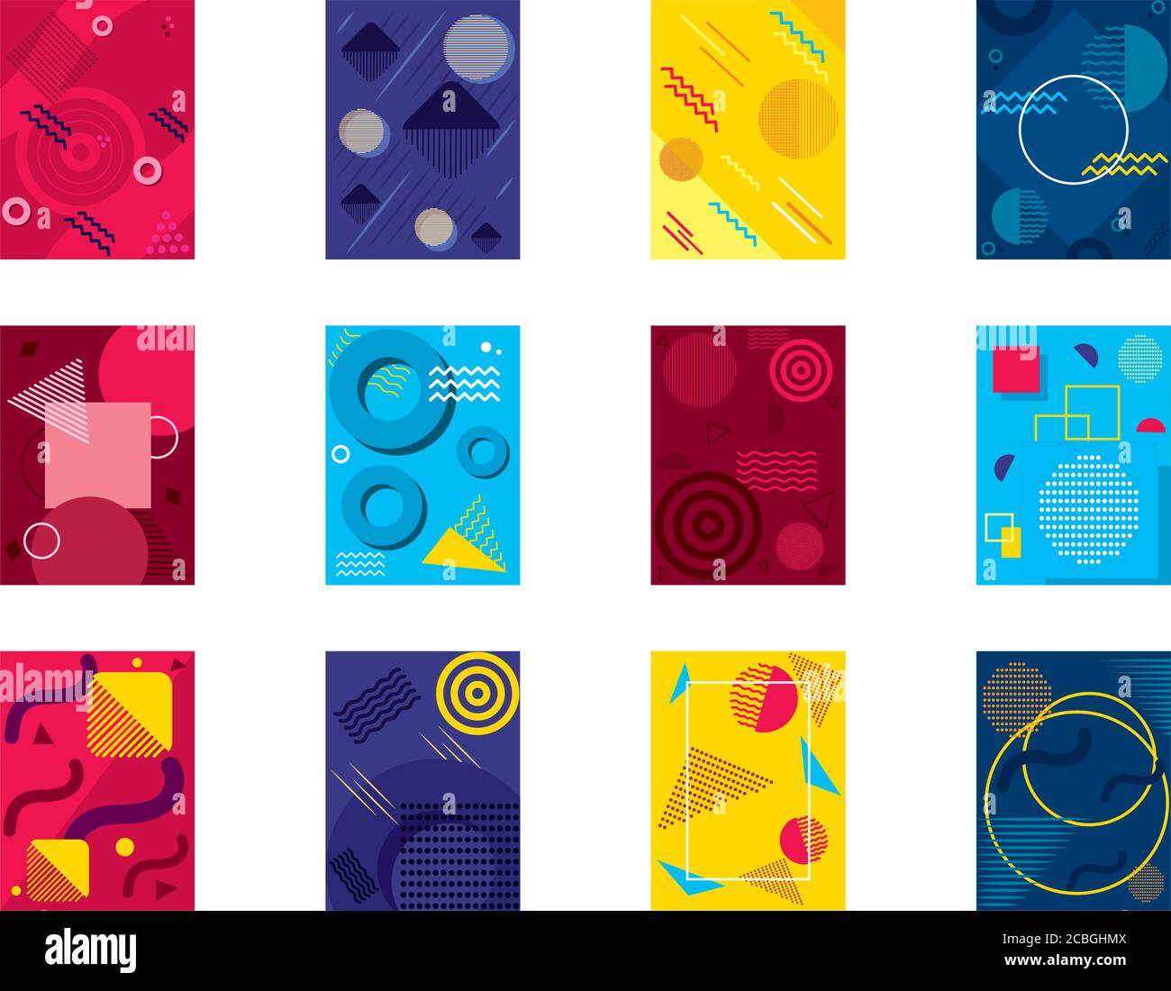 colorful backgrounds icon set, over white background, vector ...