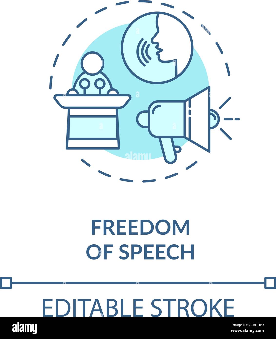Freedom speech outline icon Cut Out Stock Images & Pictures - Alamy