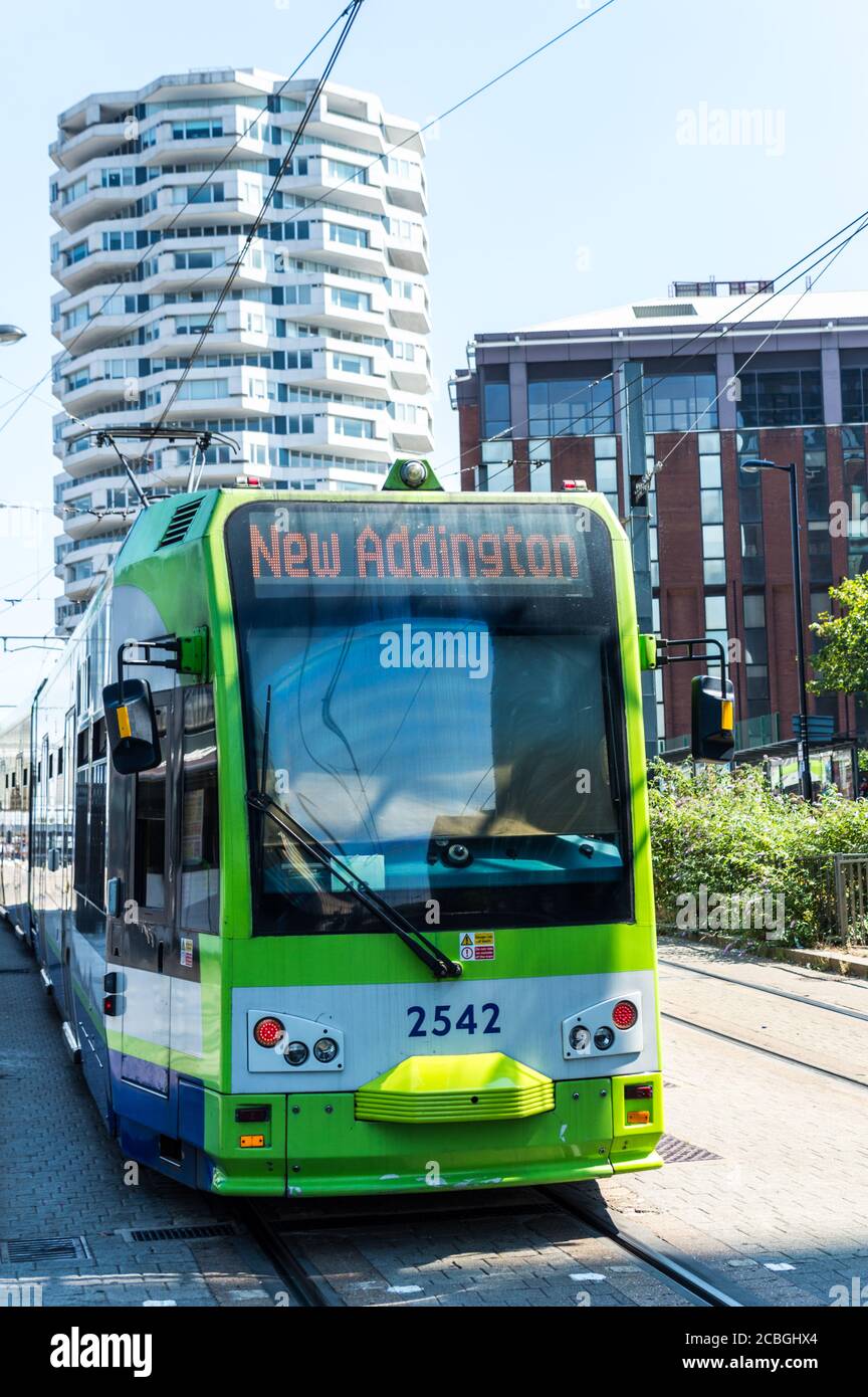 Tram and Croydon No.1 Building or 50p Building or NLA Towers Stock ...