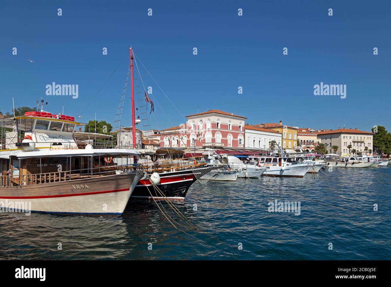 excursion boats at the harbour, Porec, Istria, Croatia Stock Photo - Alamy