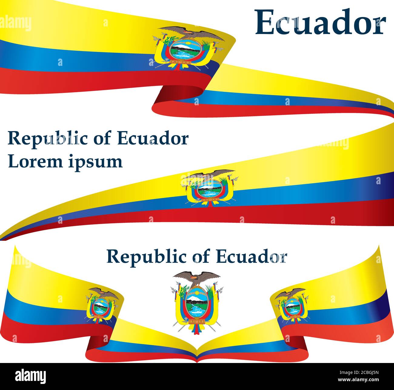 Flag of Ecuador, Republic of Ecuador. Template for award design, an ...
