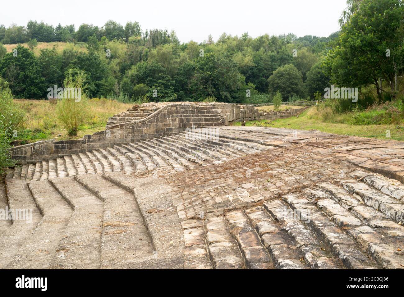 The stepped spillway of Crowley Dam that was part of Winlaton Mill ...