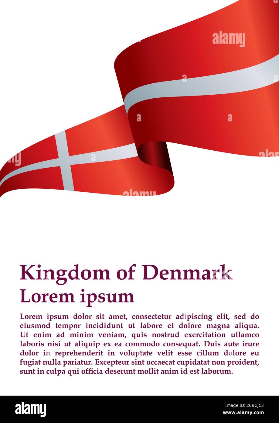Flag of Denmark, Kingdom of Denmark. Template for award design, an ...