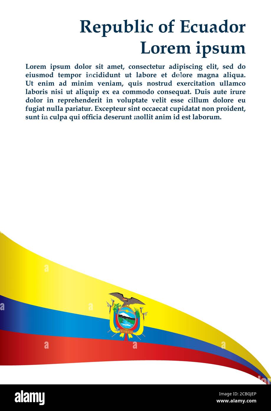 Flag of Ecuador, Republic of Ecuador. Template for award design, an ...