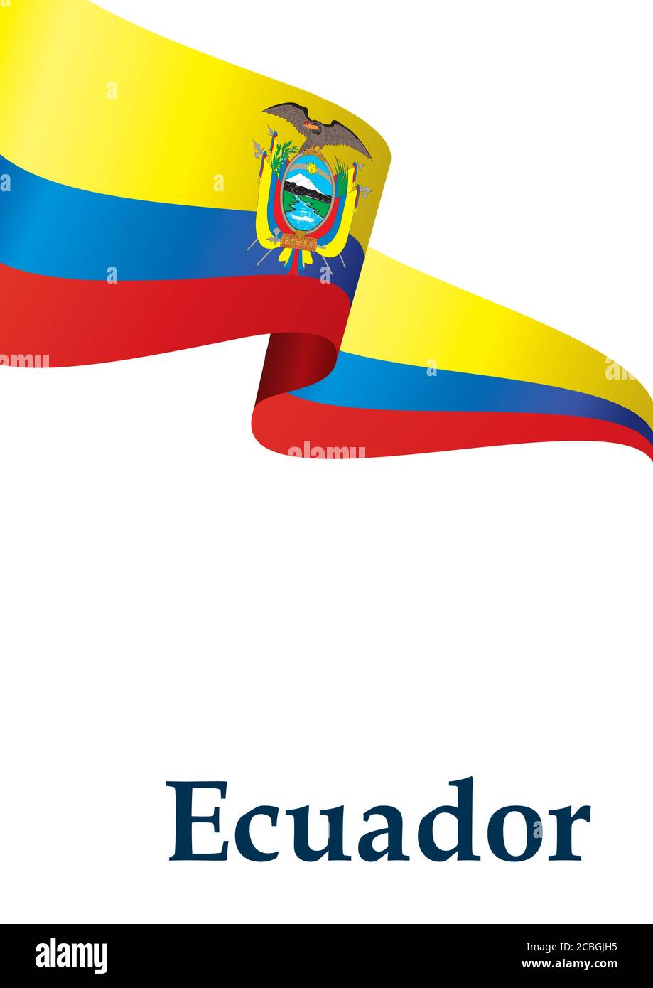 Flag of Ecuador, Republic of Ecuador. Template for award design, an ...
