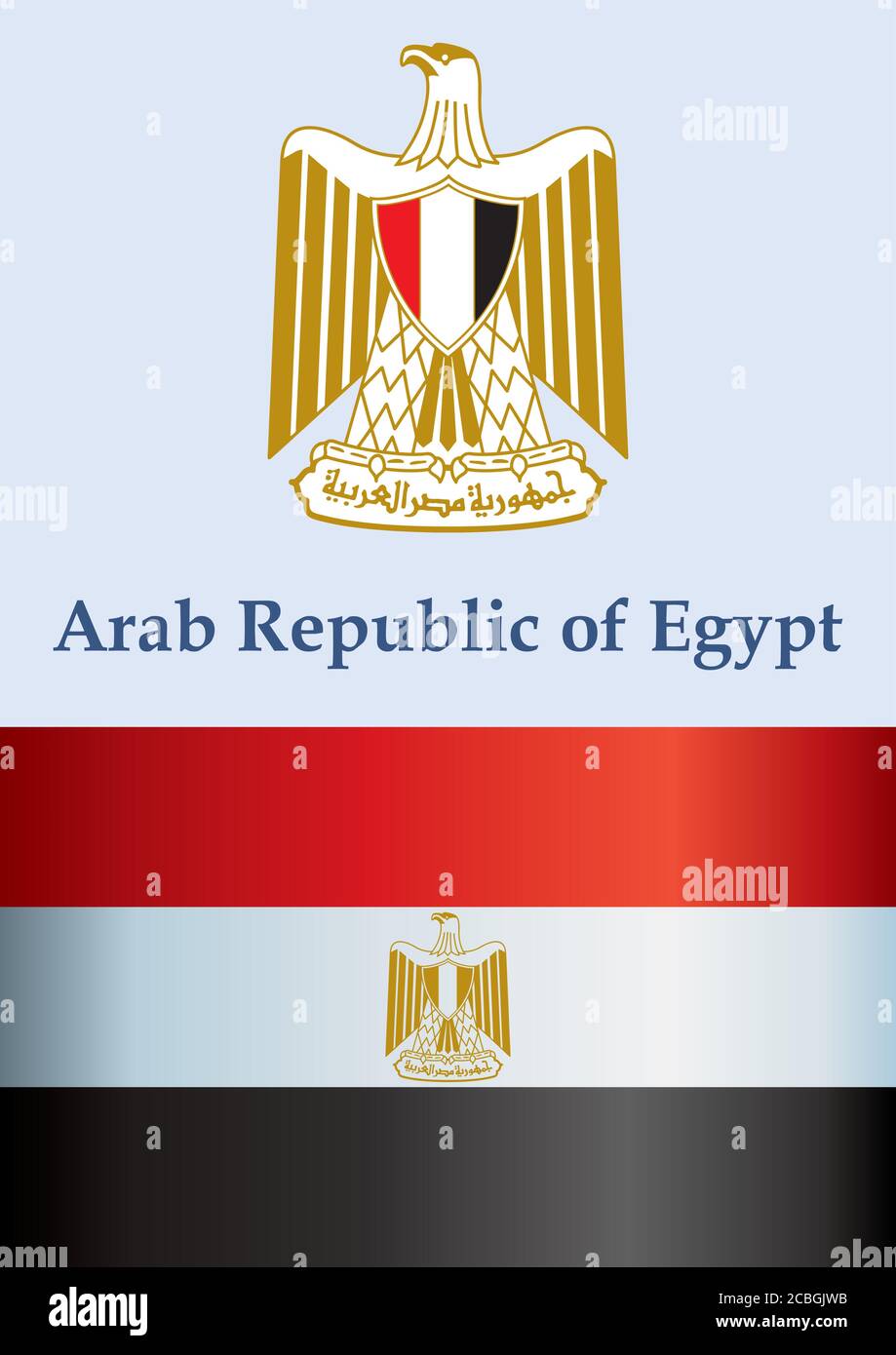 Flag of Egypt, Arab Republic of Egypt. template for award design, an ...