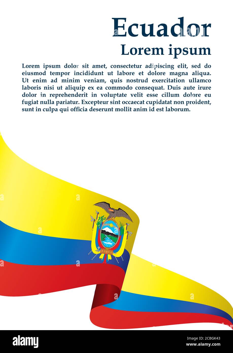 Flag of Ecuador, Republic of Ecuador. Template for award design, an ...