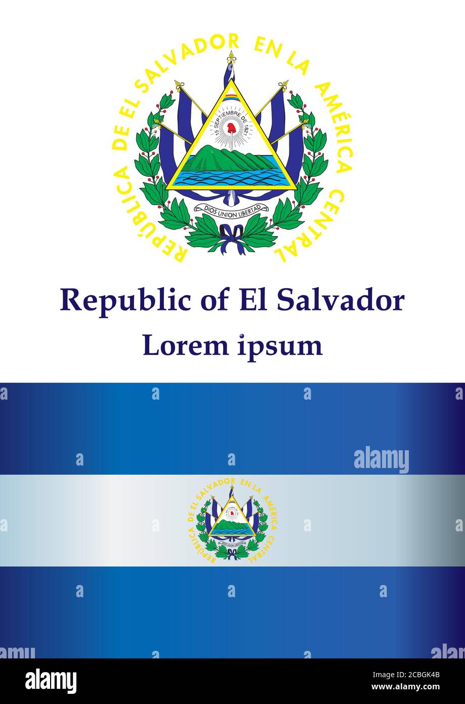 Flag of El Salvador, Republic of El Salvador. Template for award design ...