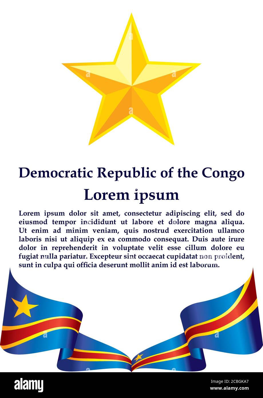 Flag of the Democratic Republic of the Congo. Template for award design ...