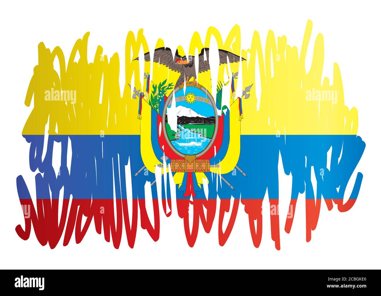 Flag of Ecuador, Republic of Ecuador. Template for award design, an ...