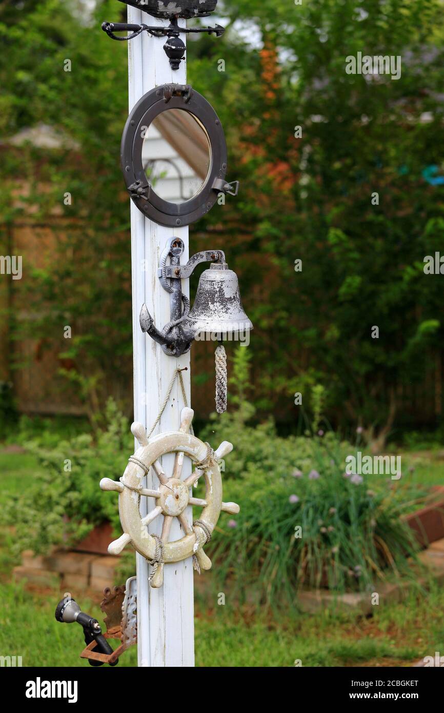 backyard nautical display Stock Photo - Alamy