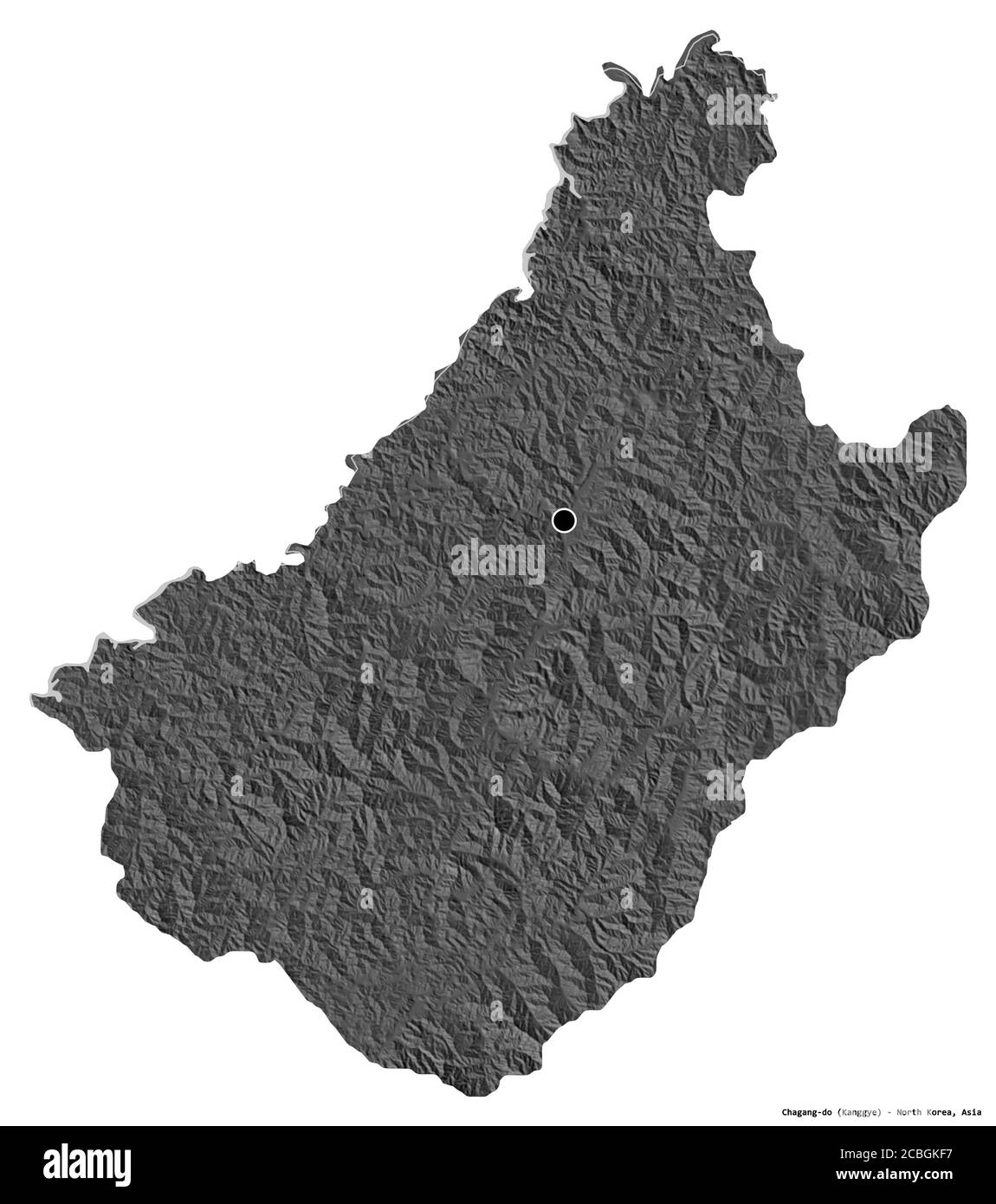 Shape of Chagang-do, province of North Korea, with its capital isolated ...