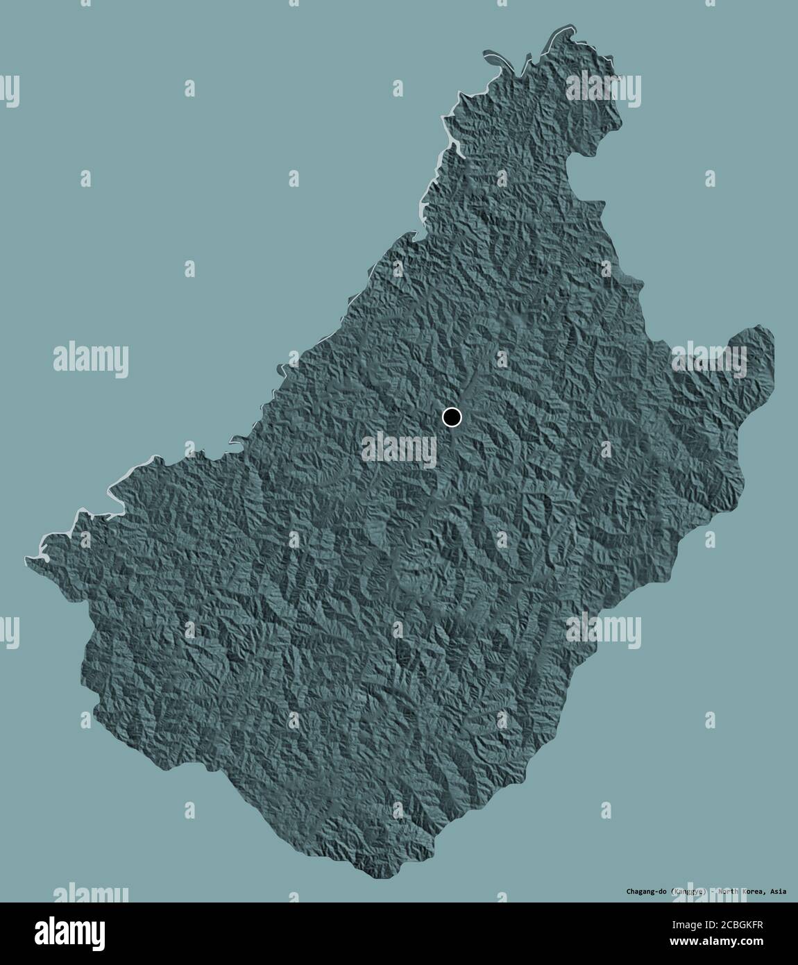 Shape of Chagang-do, province of North Korea, with its capital isolated ...