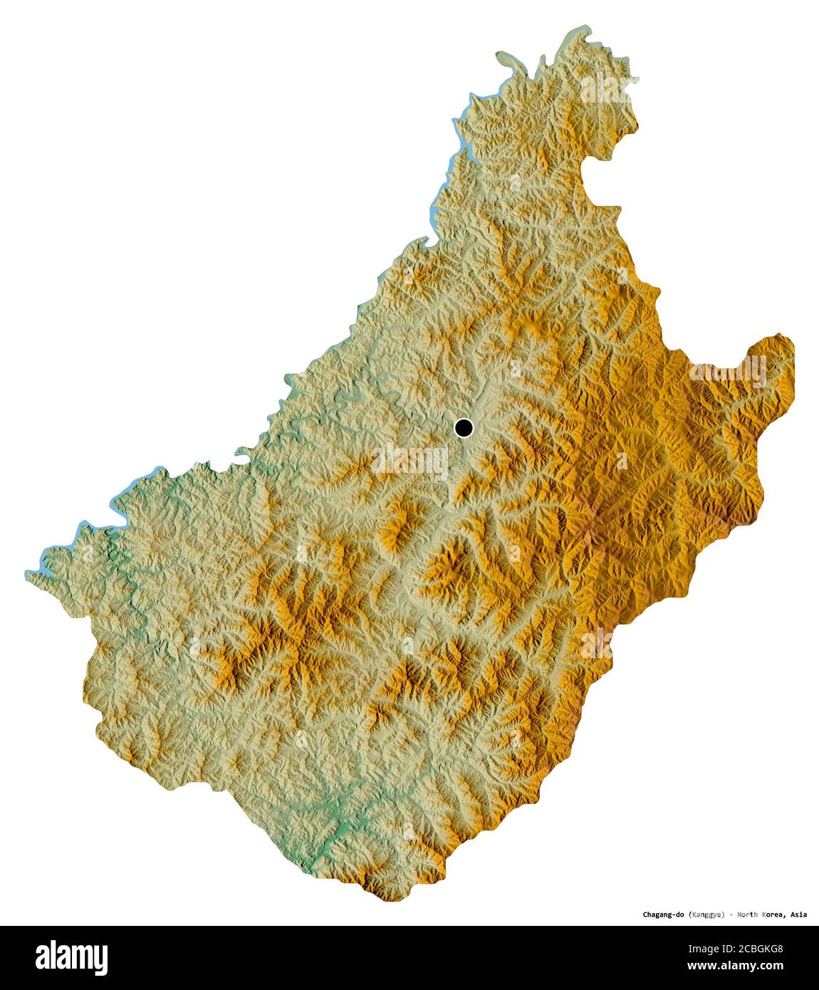 Shape of Chagang-do, province of North Korea, with its capital isolated ...