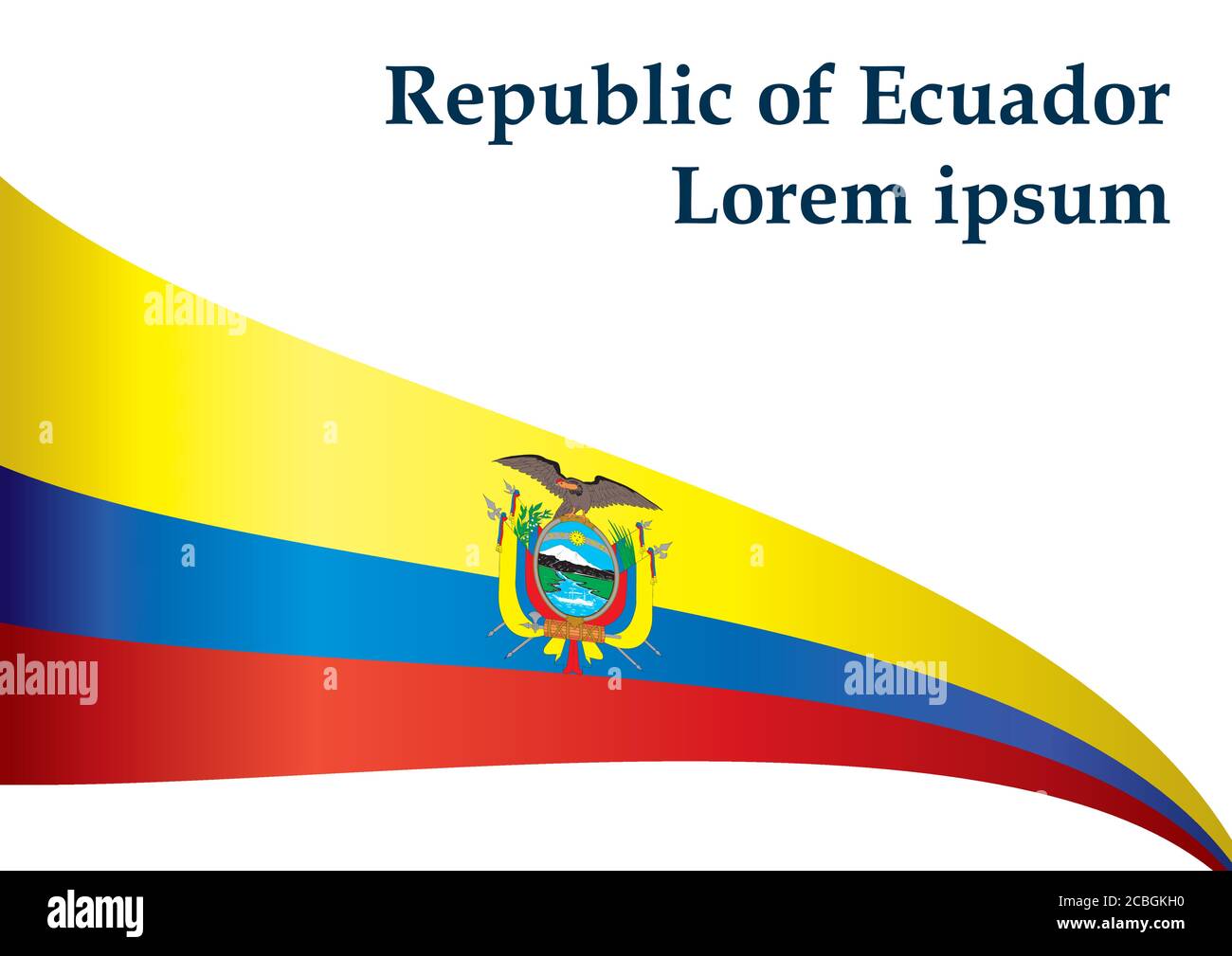 Flag of Ecuador, Republic of Ecuador. Template for award design, an ...