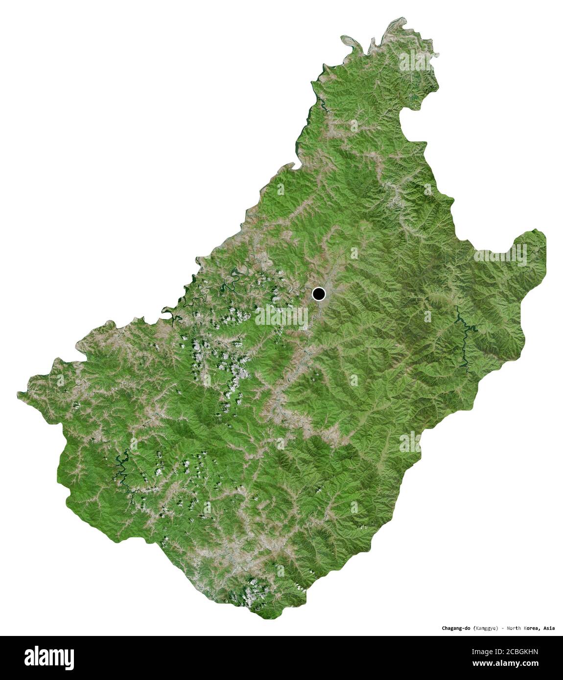 Shape of Chagang-do, province of North Korea, with its capital isolated ...