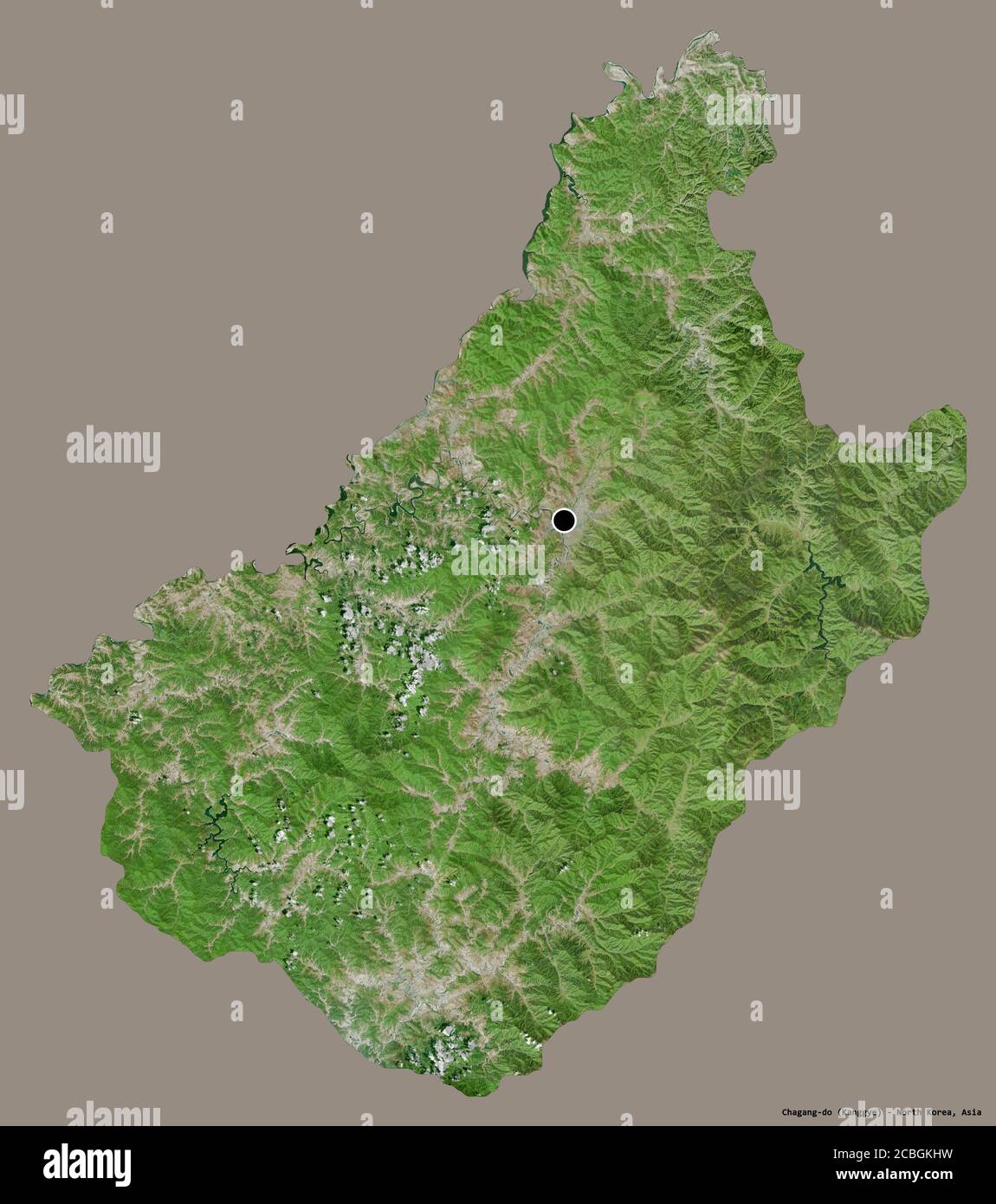 Shape of Chagang-do, province of North Korea, with its capital isolated ...